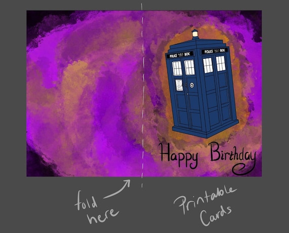 Tardis Printable Sign Birthday