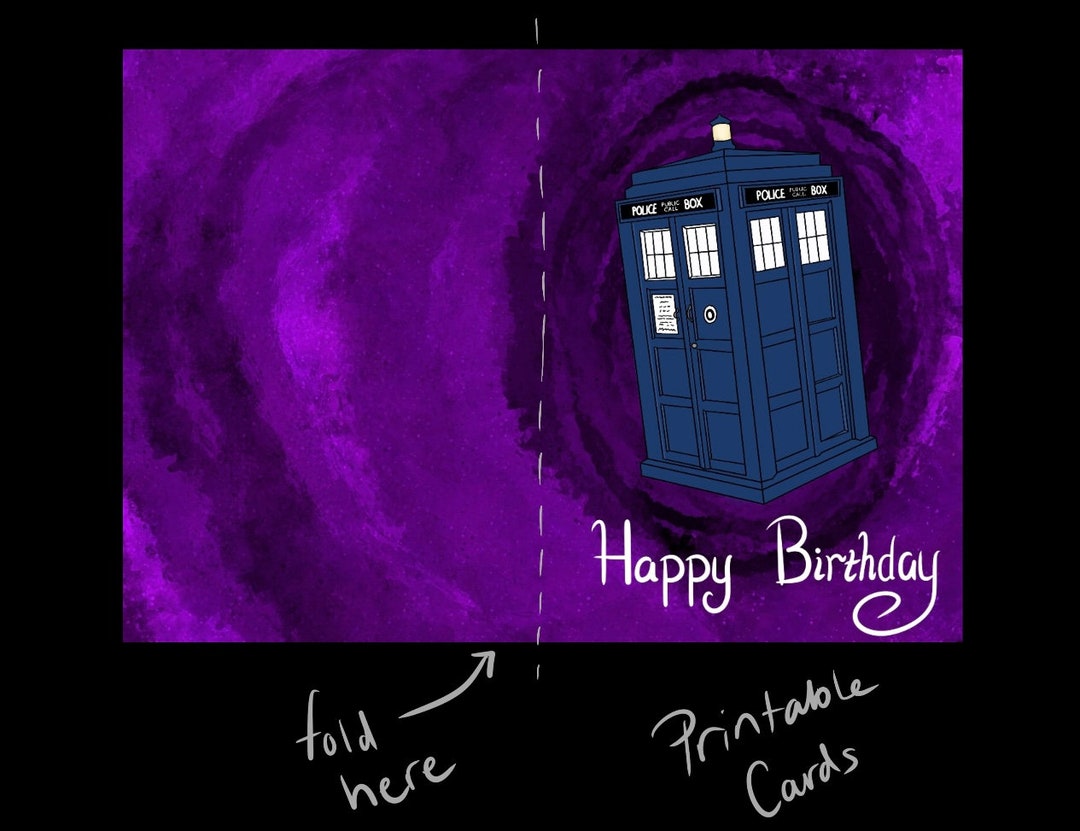 PRINTABLE Doctor Who TARDIS Birthday Card - Etsy