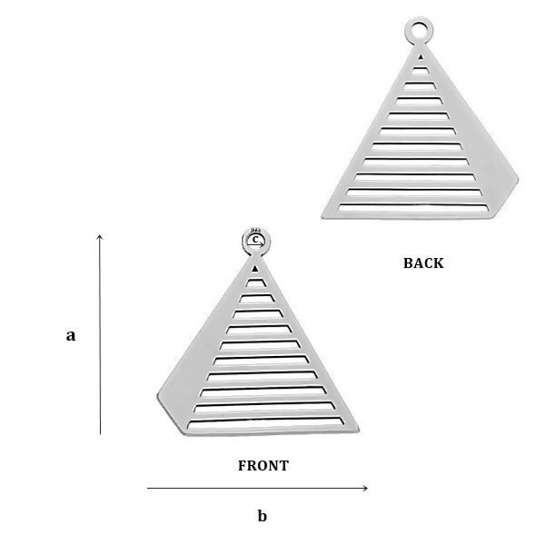 Pyramid Silver Pendant. 925 Sterling Silver Simple Pendant for Jewelery ...