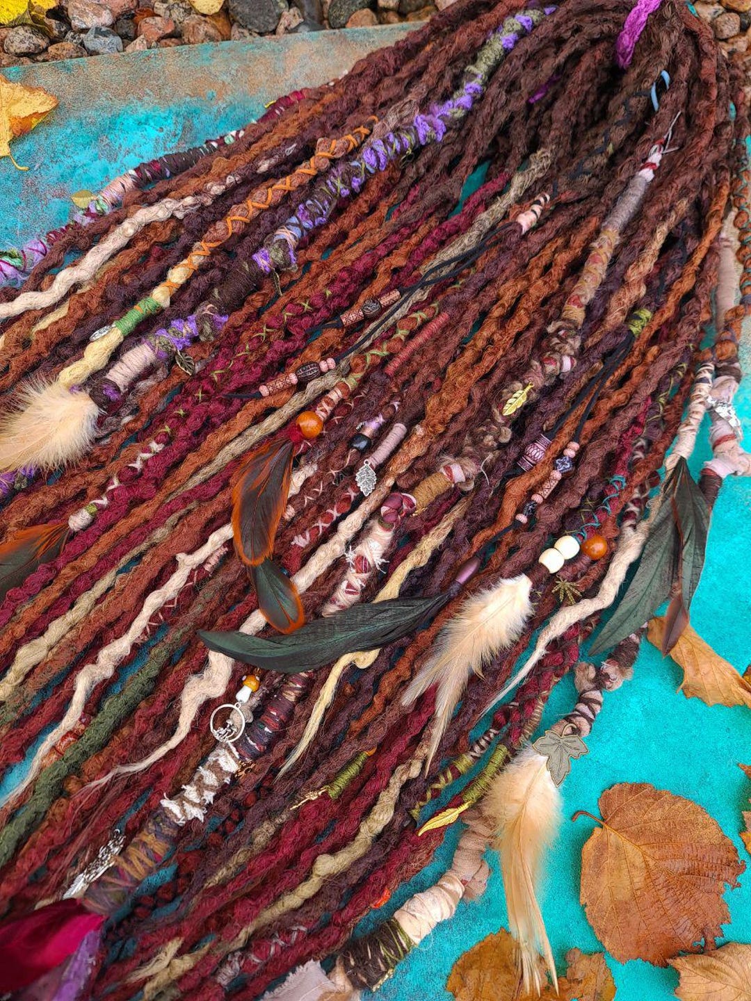 Set of Copper Brown Textured Dreadlocks, Auburn Viking Dreads, SE or DE ...