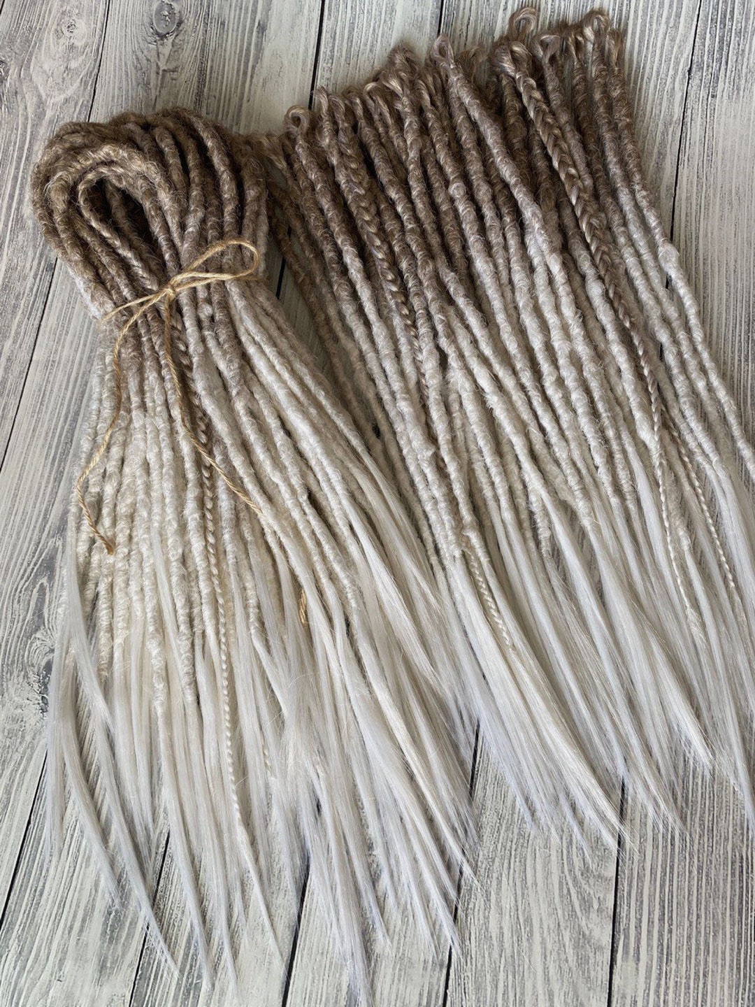 Smooth Synthetic Dreads Light Blond, Bleach Blonde Dreadlocks Single or ...