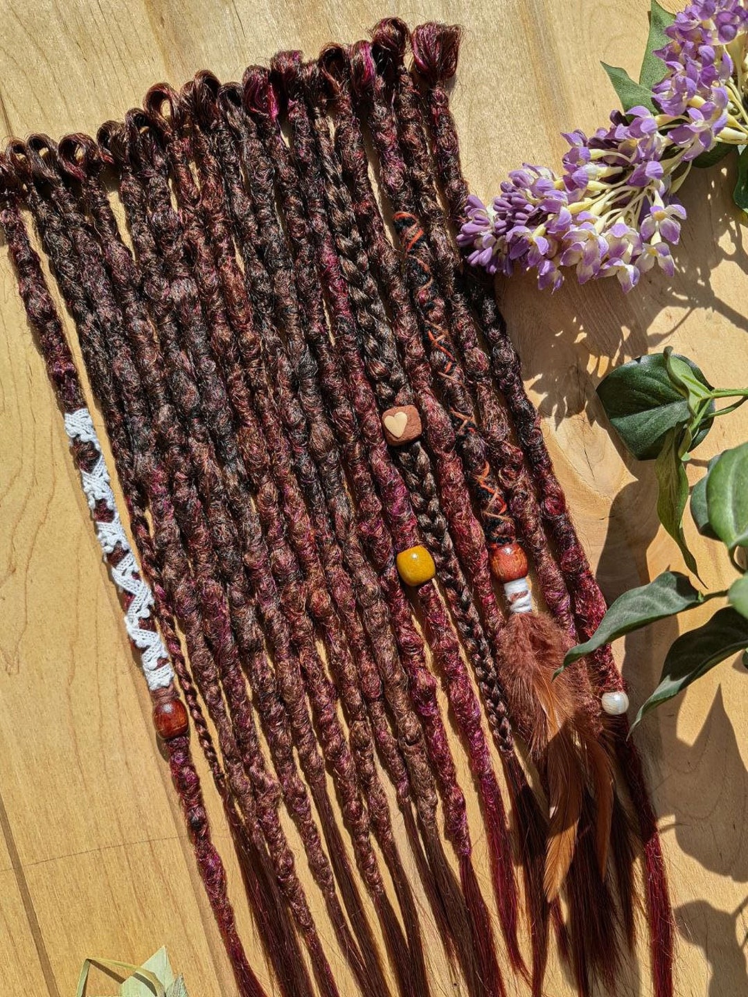 Red Ginger Spice Single Ended Dreadlocks, Brown Auburn Synthetic Dreads ...