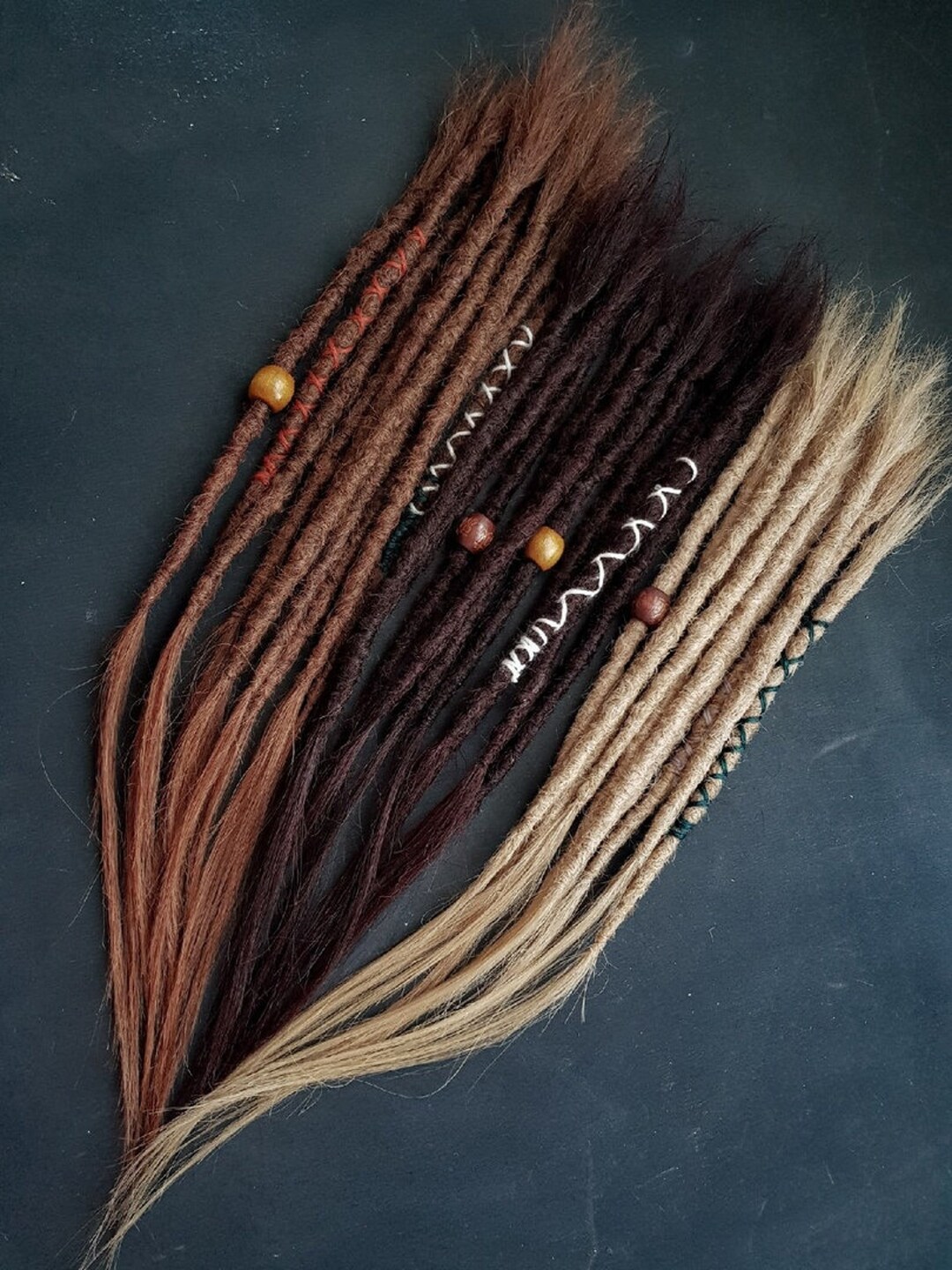 Straight Human Hair Dreadlock Extension, Real Hair for Lengthen, Dark ...