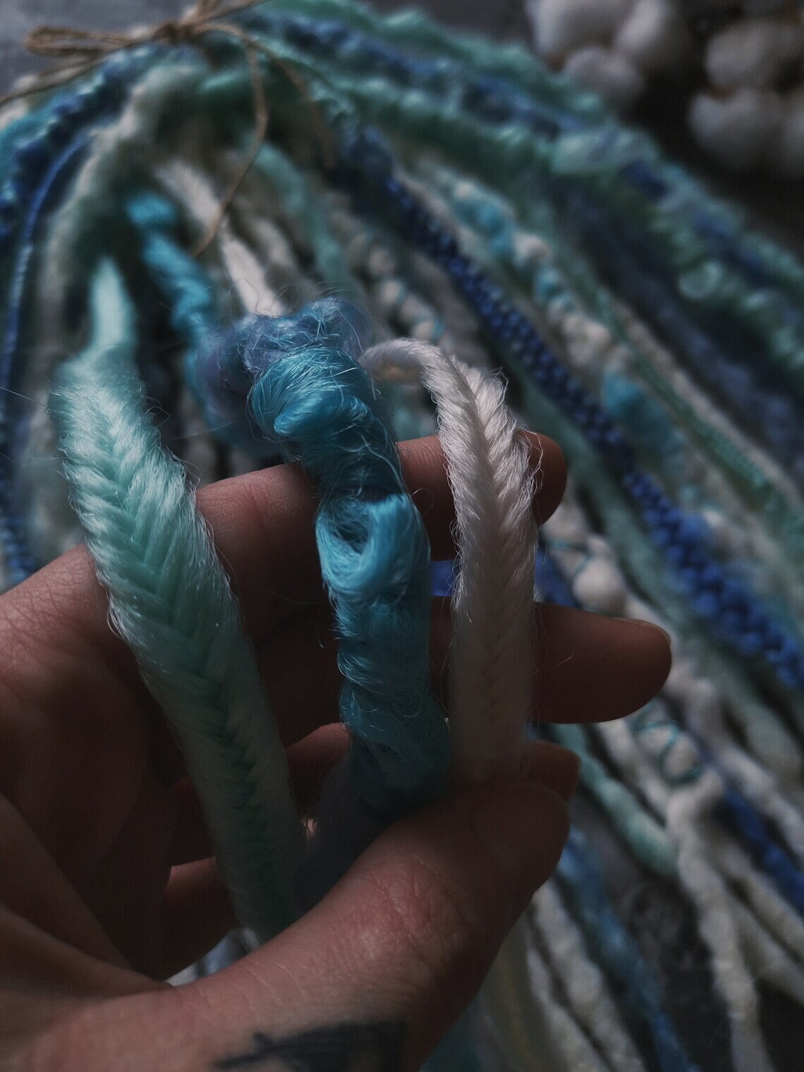 Aqua Blue Synthetic Dreads, Double or Single Ended Dreadlocks Extension ...