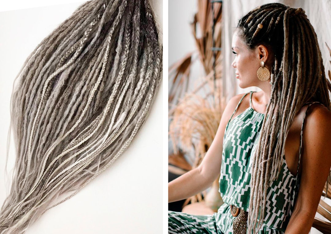 Platinum Silver Synthetic Dreads Extensions Wild Hair - Etsy