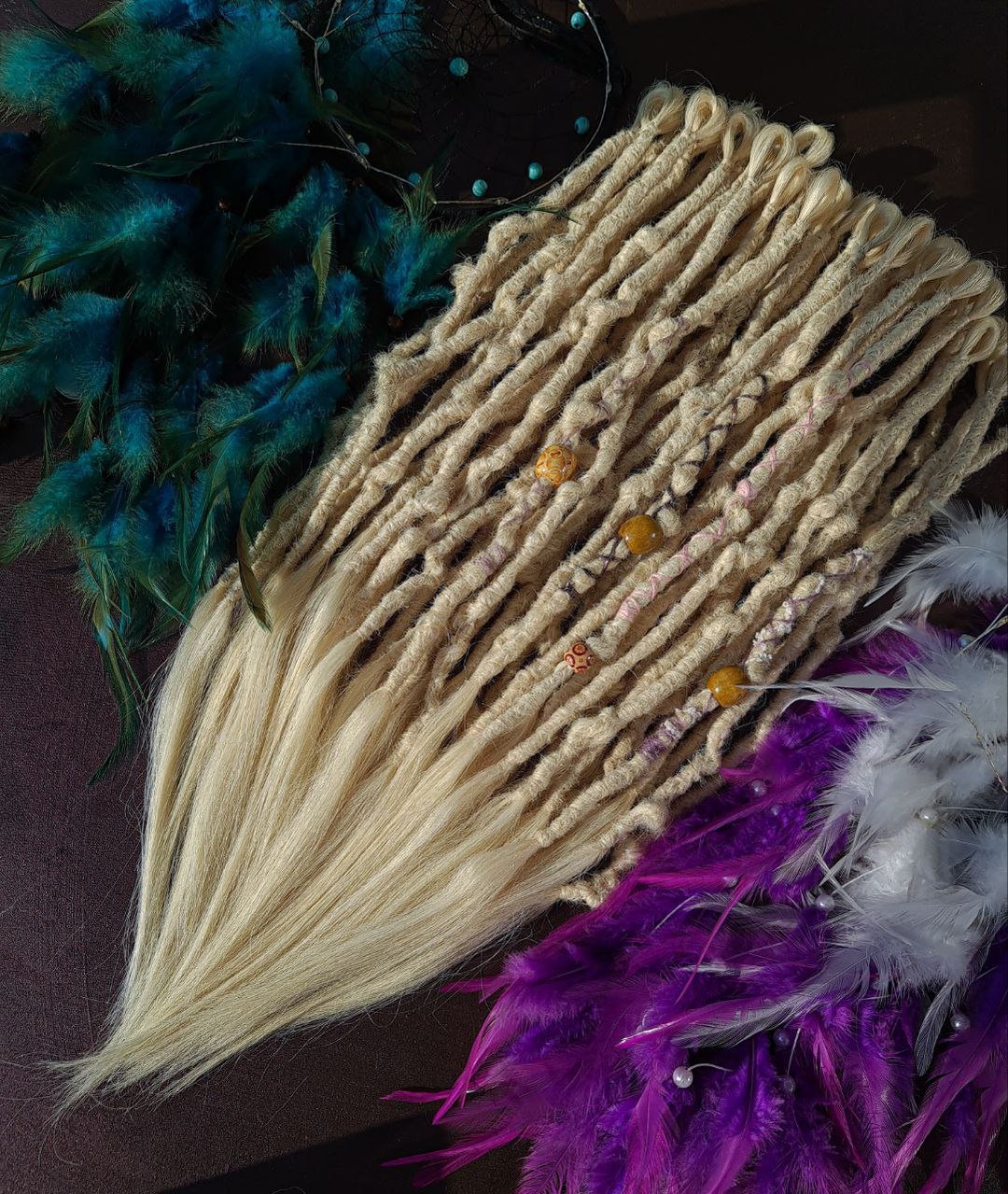 Gold Blond Human Hair Dreads se White Curly Dreadlock Extension, Real ...