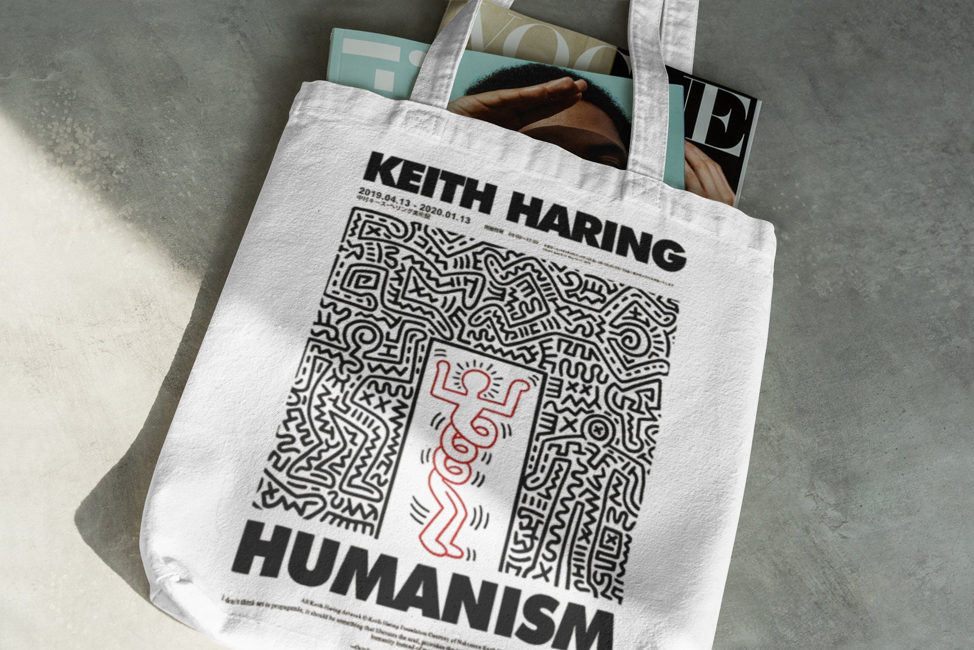 Keith Haring Tote Bag Cotton Bag Keith Haring Print Keith - Etsy