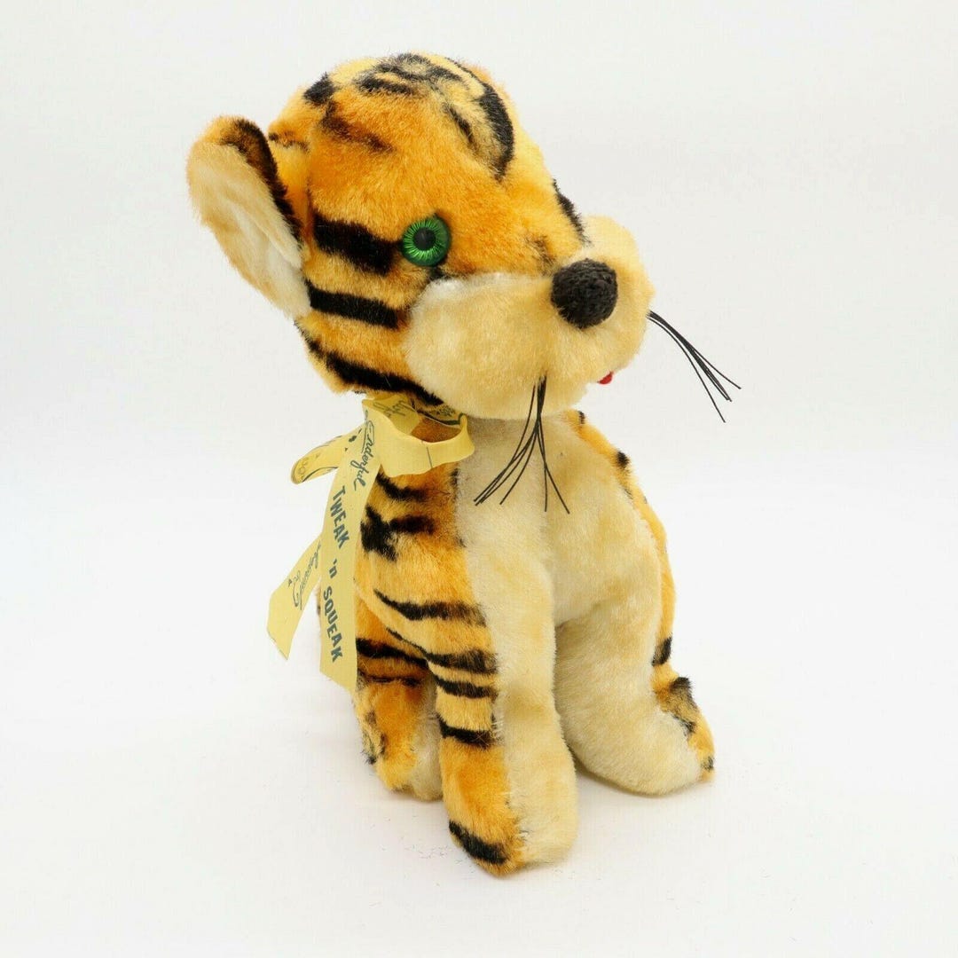 Vintage 1950'S Gund Plush TIGER Tweak and Squeak Plush Stuffed Animal ...