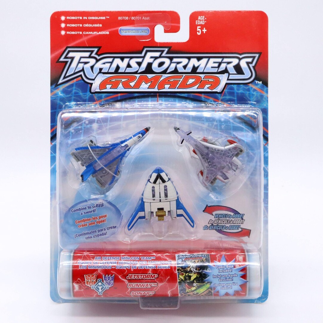 2002 Transformers Armada Jetstorm Runway Sonar 3 Pack Mini Cons New on ...