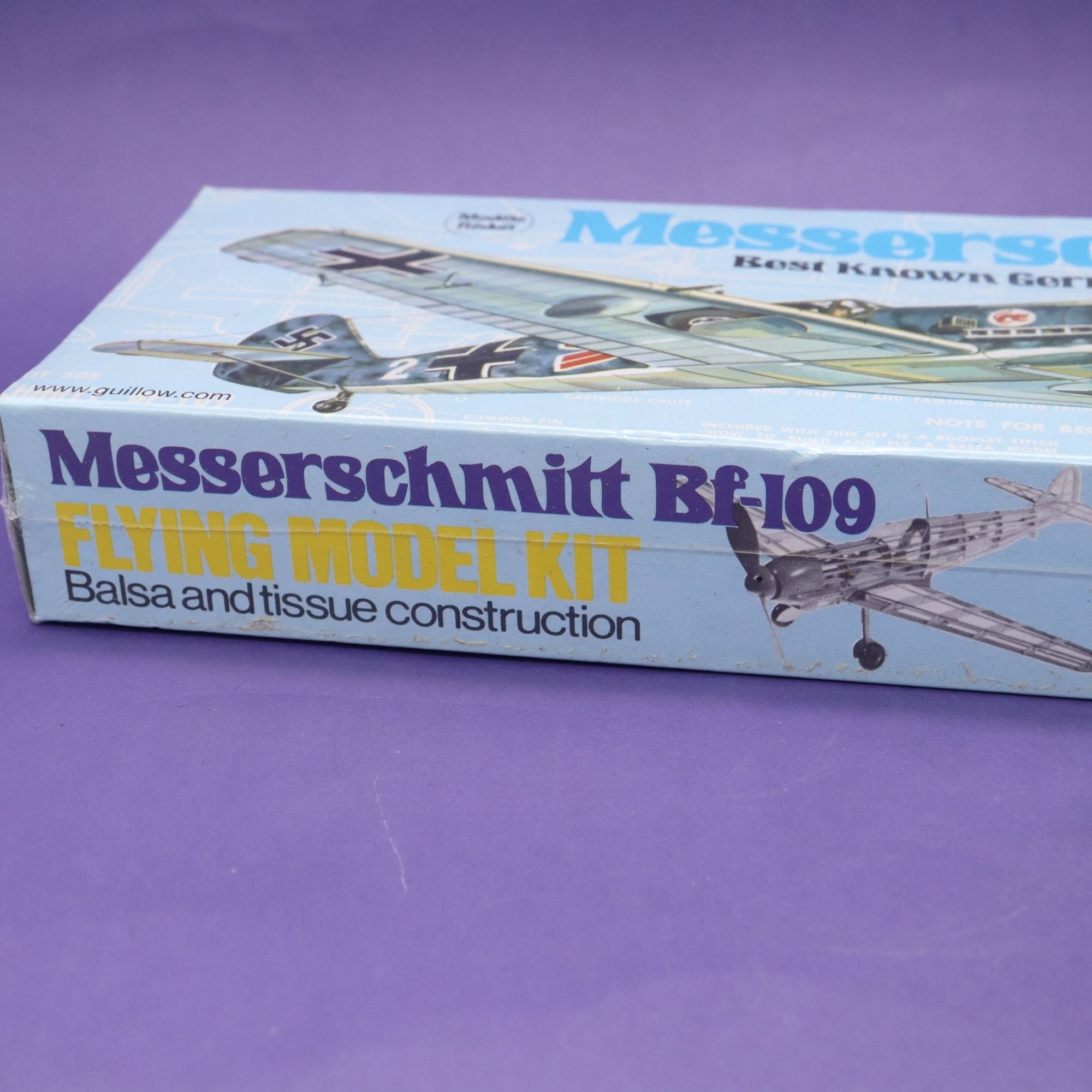 Vintage 1976 German Messerschmitt Bf-109 Balsa & Tissue Flying Model ...