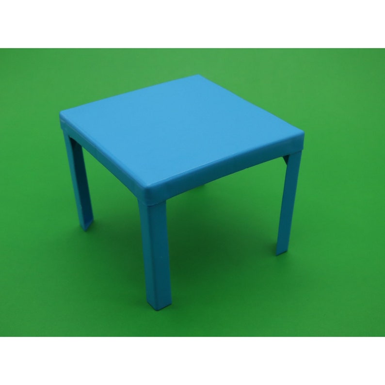 Mattel 1973 Barbie Townhouse Blue Dining Table W/ Removable Legs ...