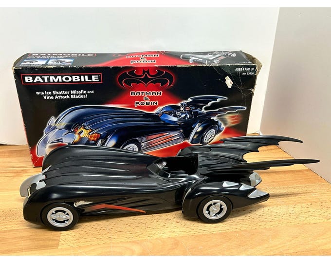 Batman & Robin Batmobile Movie Edition W/ Box Vtg 1997 Kenner ...