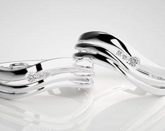 Wavy Platinum Wedding Band - Etsy