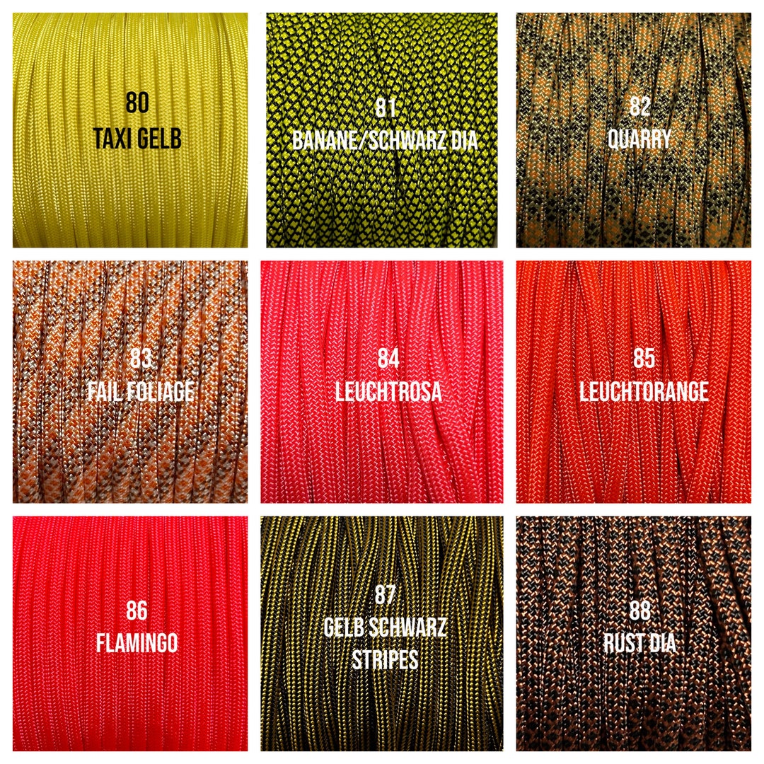 Paracord Type 3 (550) Sold by the Meter DIY Material for Leashes and ...