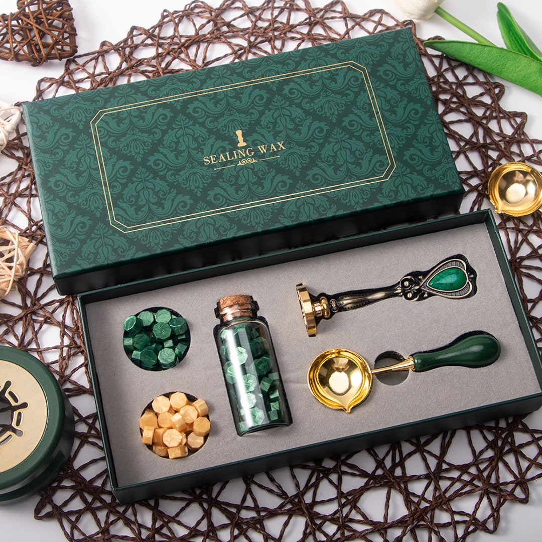 Wax Stamp Gift Set, Custom Wax Seal Stamp Kit, Custom Wedding Seal Wax ...