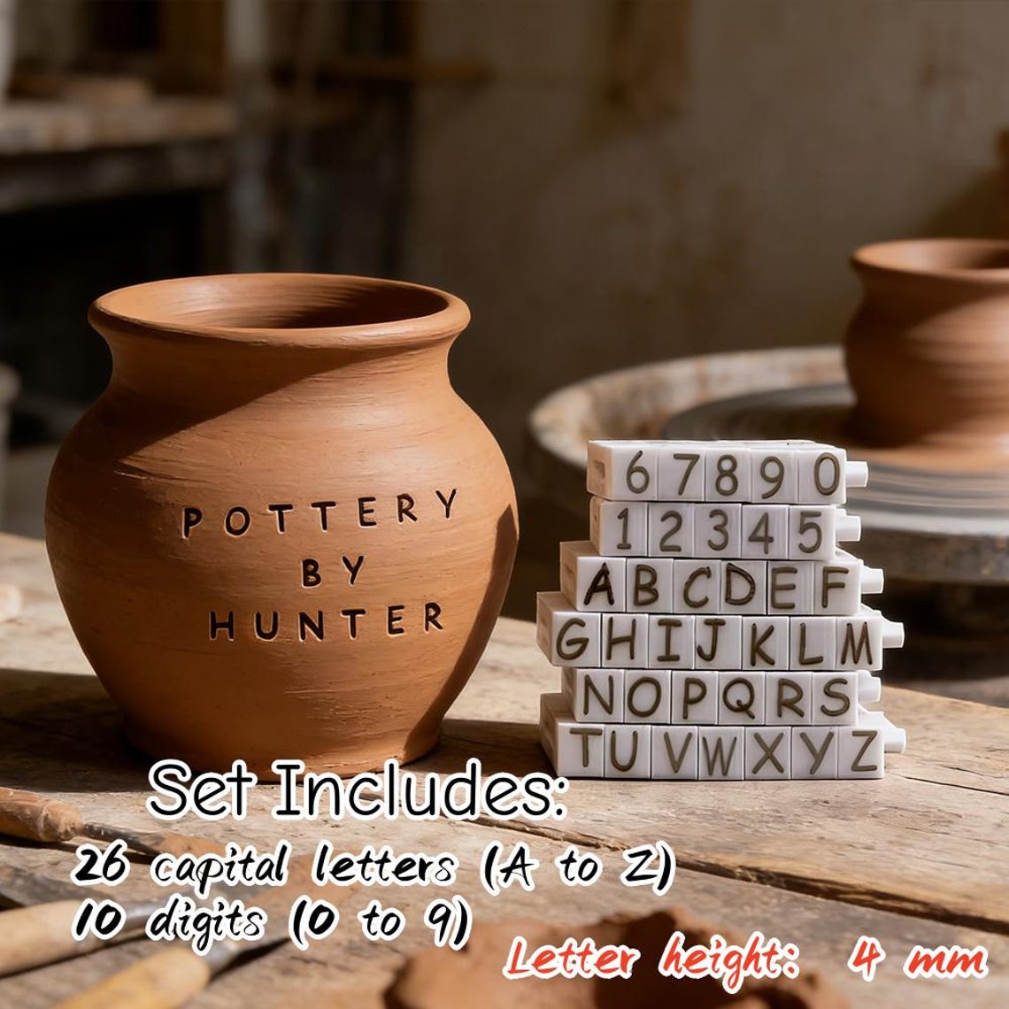 Alphabet Letter Clay Stamps, Alphabet Stamps, 4mm Alphabet Stamps, Clay ...