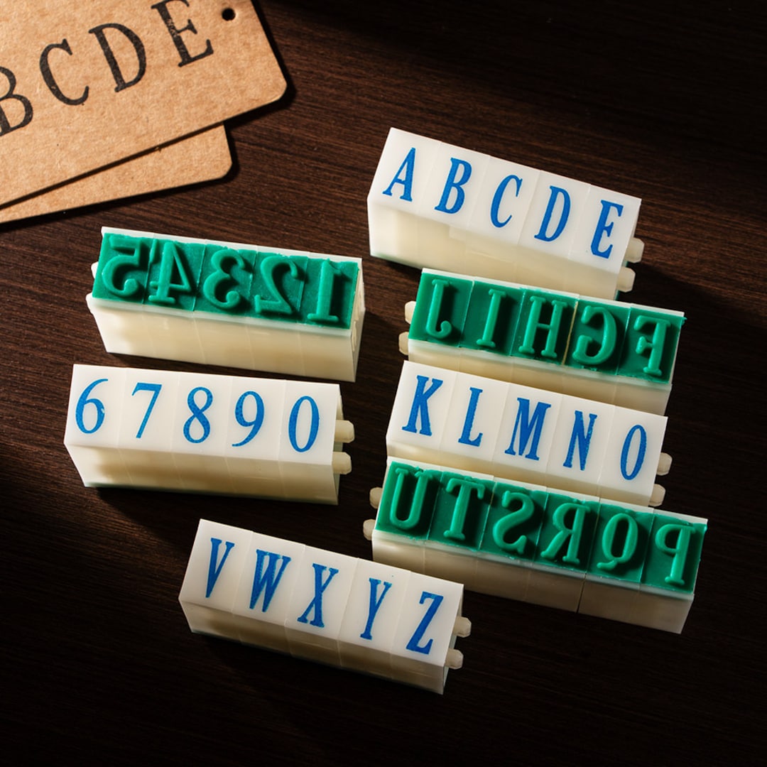Removable Alphabet Rubber Stamps, Wooden Rubber Alphanumeric Stamp ...