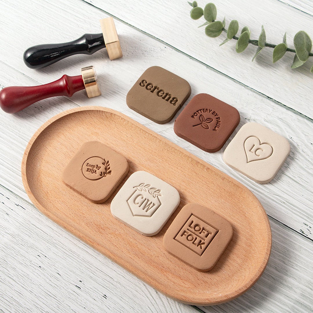 Pottery Gifts, 12mm Thick Brass Pottery Stamp, Personalized Initial ...