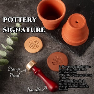 Custom Pottery Stamp With Your Name and Pottery Illustration,handmade ...