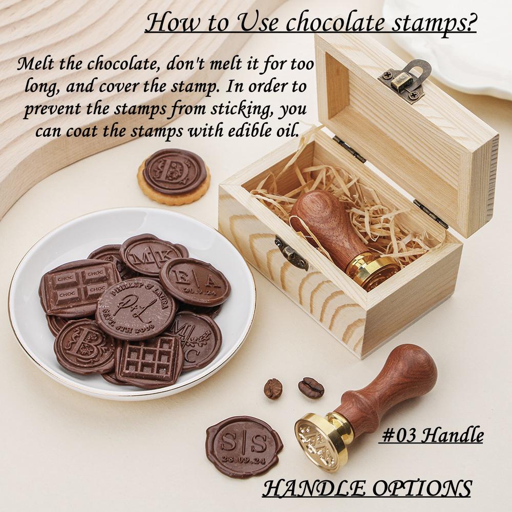 Chocolate Logo Personalised Stamp, Chocolate Logo Stamp, Letter ...
