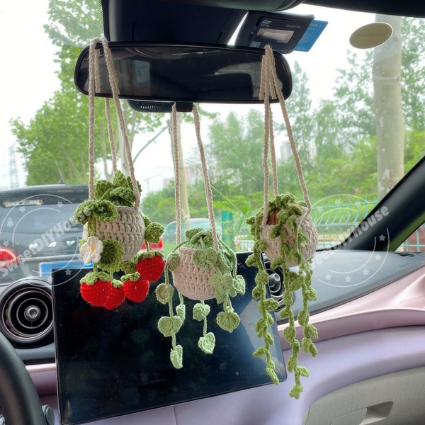Crochet Plants Rear View Mirror - Etsy