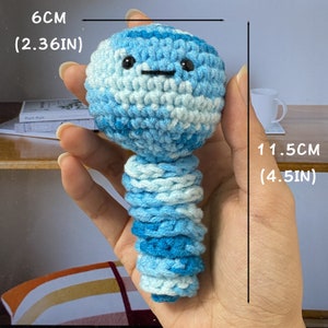 Handmade Cute Crochet Worry Worm With Card, Variegated Knitted Squishy ...