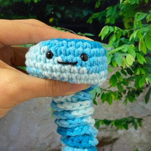 Handmade Cute Crochet Worry Worm With Card, Variegated Knitted Squishy ...