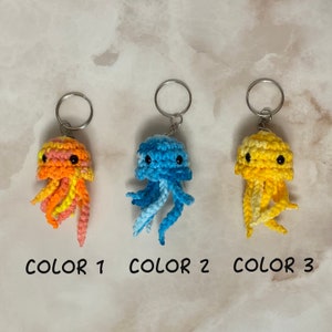 Handmade Cute Crochet Jellyfish With Curly Tentacles,variegated ...