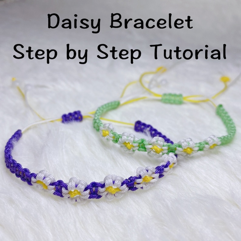 Daisy Macrame Bracelet Pattern Adjustable Friendship Bracelet - Etsy