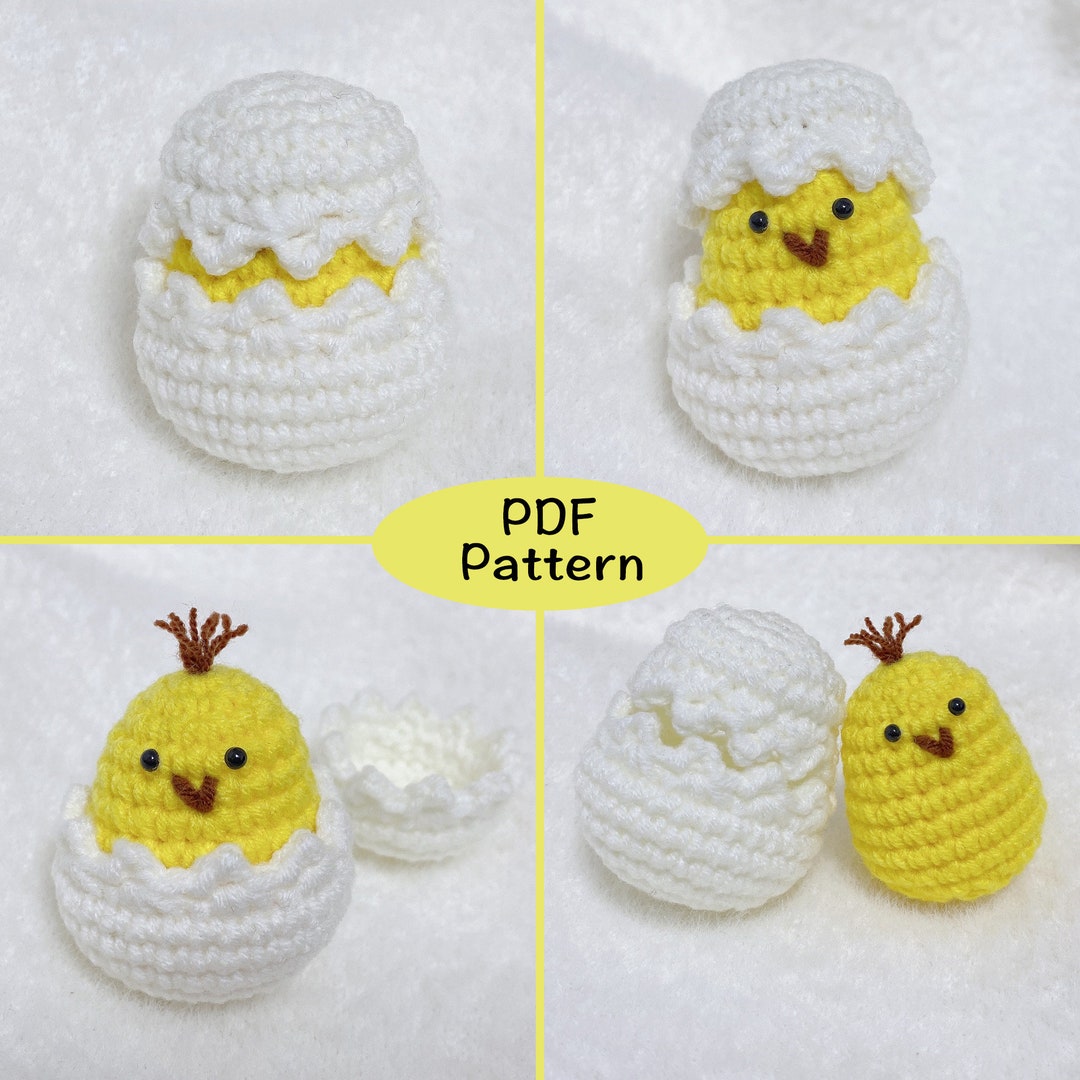 Crochet Chicken Pattern, Chick in Egg Crochet Pattern,easter Egg ...