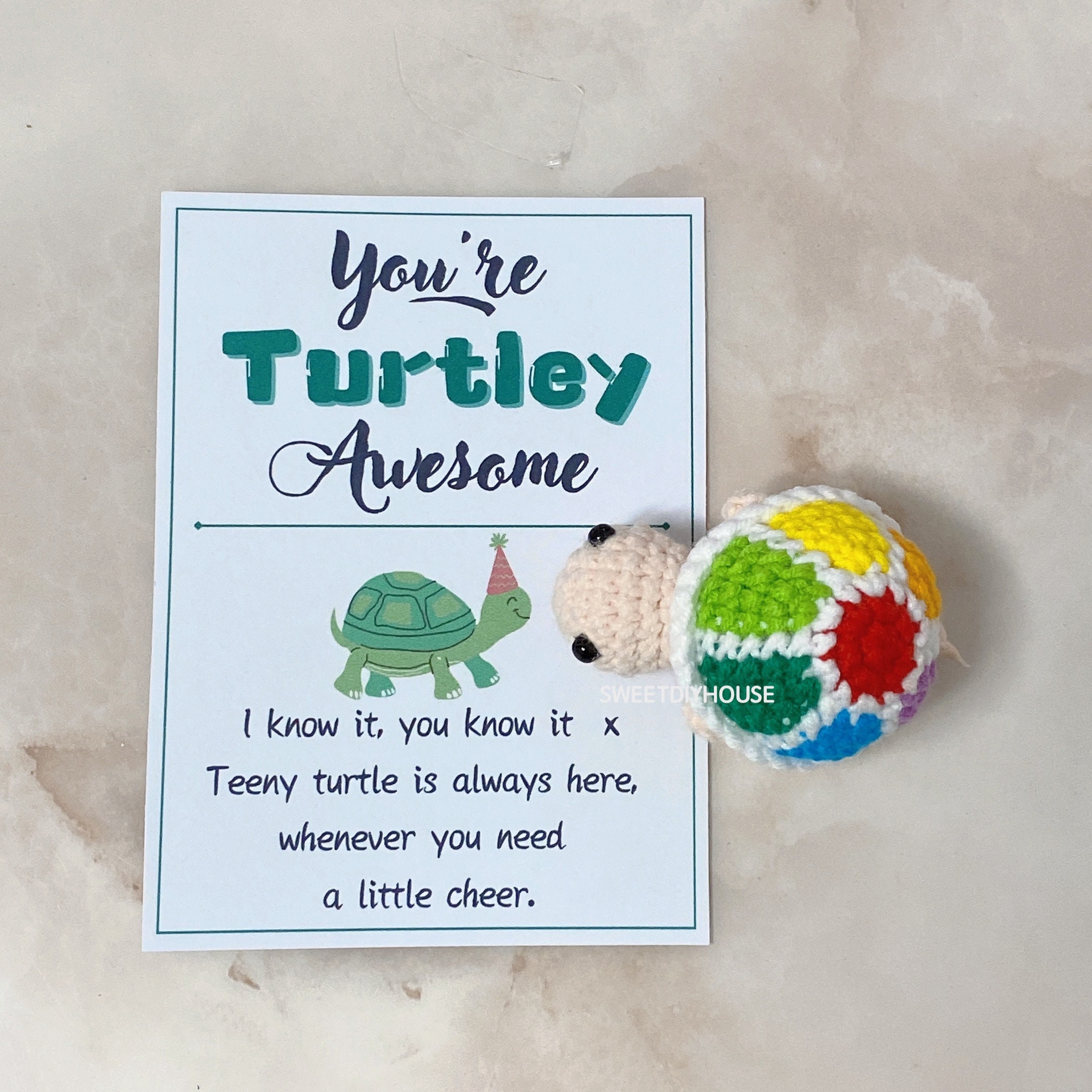 You're TURTLEY AWESOME Stuffed Turtle, Cheer up Gift for Coworker ...