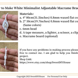 Minimalist Adjustable Macrame Bracelet Pattern for Ocean & Beach,aesthetic Handmade Friendship ...