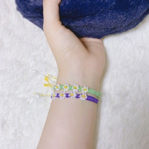 Daisy Macrame Bracelet Pattern, Adjustable Friendship Bracelet Pattern ...