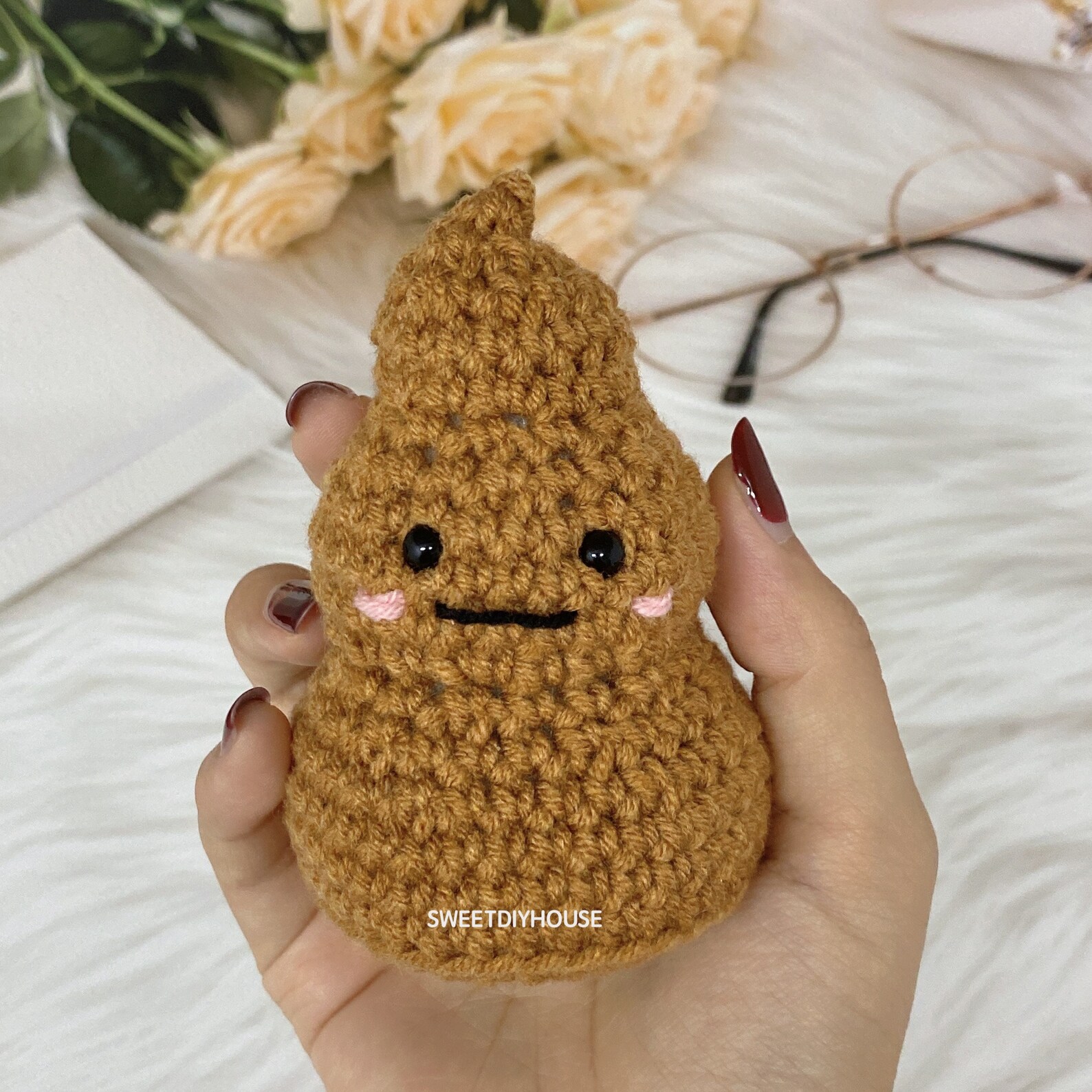 Crochet Poo Pattern With Poo Quote, US English Terms, Handmade Funny ...