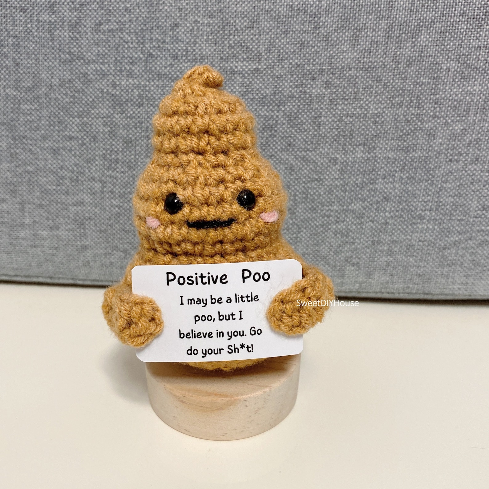 Crochet Poo Pattern With Poo Quote, US English Terms, Handmade Funny ...