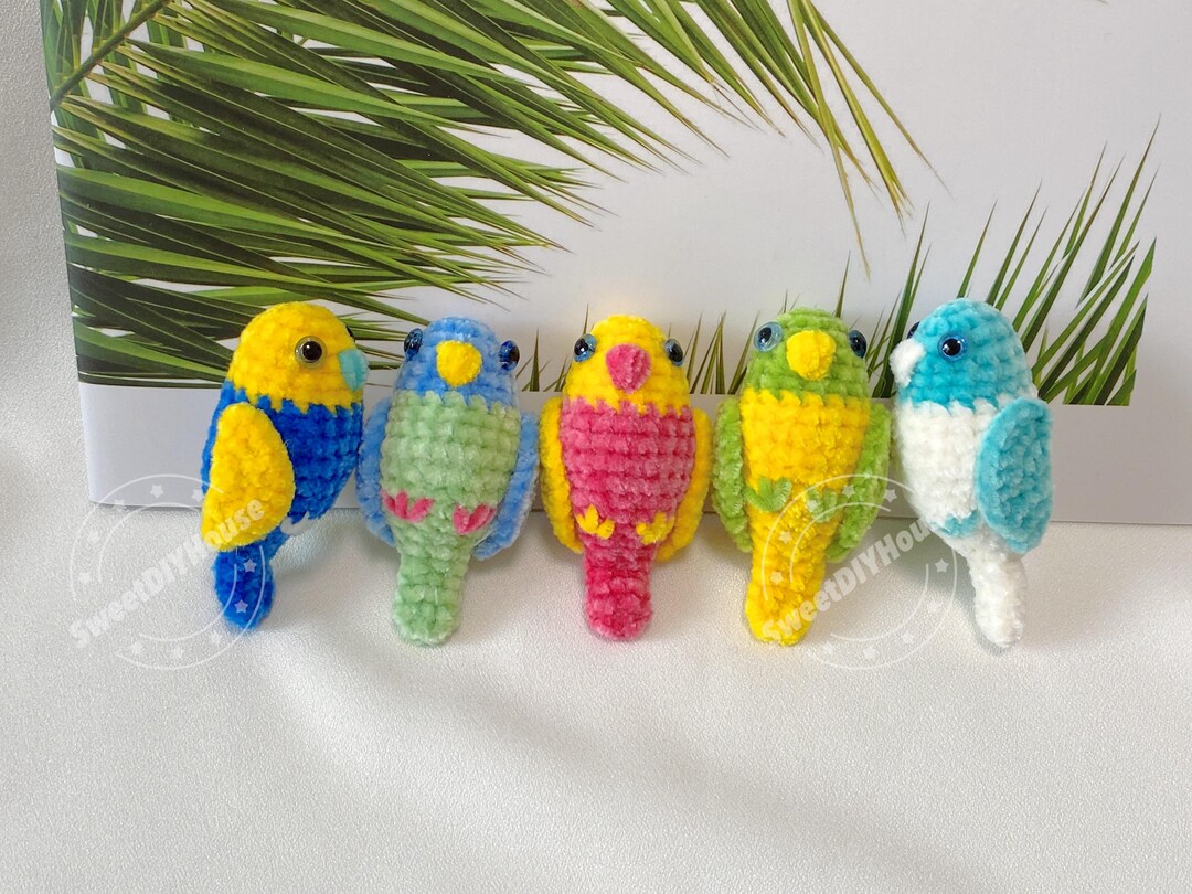 Crochet Bird Keychain, Cute Mini Parrot Bag Pendant, Budgie Key Ring ...