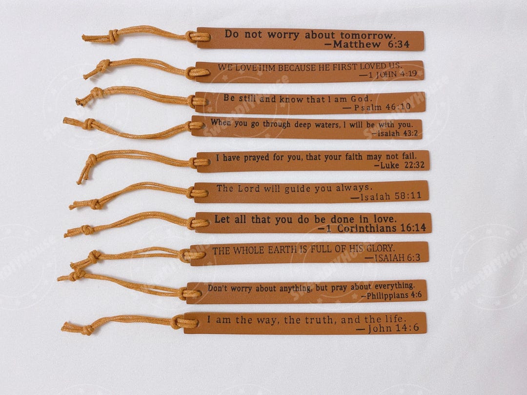 PU Leather Bible Verse Bookmark, Christian Proverbs, Religious Baptism ...