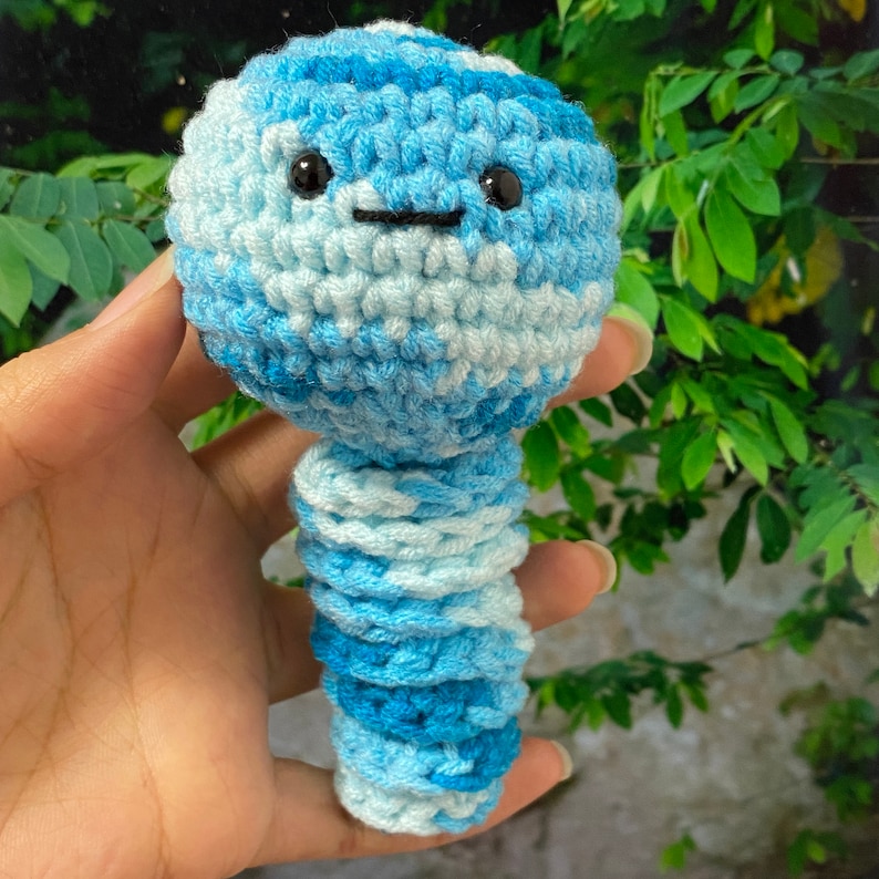 Handmade Cute Crochet Worry Worm With Card Variegated Knitted - Etsy