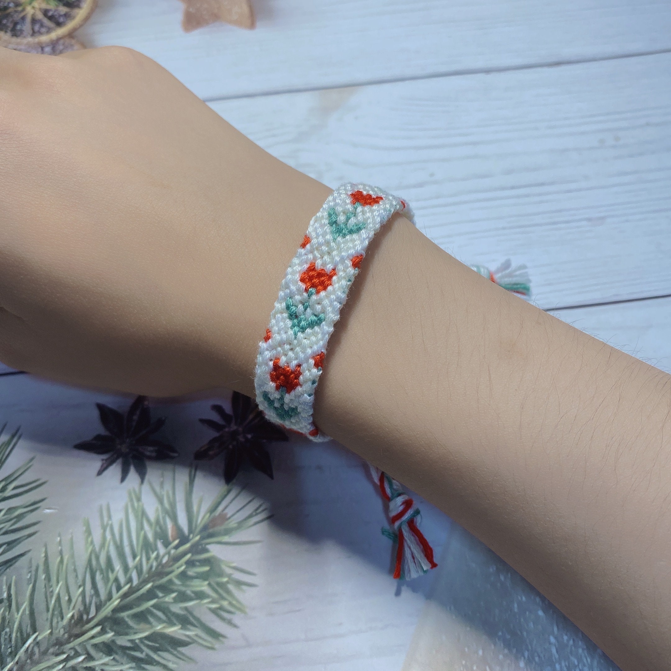 Tulip Macrame Bracelet Pattern Adjustable Friendship Bracelet - Etsy