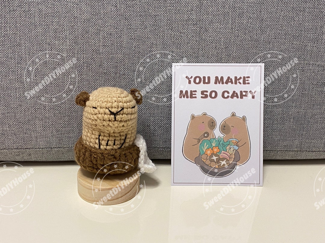 Handmade Crochet Capybara Amigurumi, Emotional Support Capybara in Bath ...