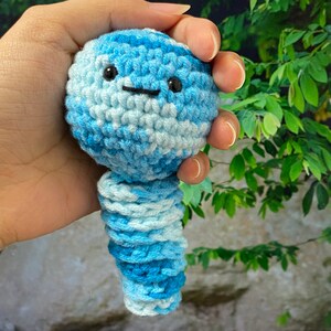 Handmade Cute Crochet Worry Worm With Card, Variegated Knitted Squishy ...