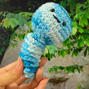 Handmade Cute Crochet Worry Worm With Card, Variegated Knitted Squishy ...