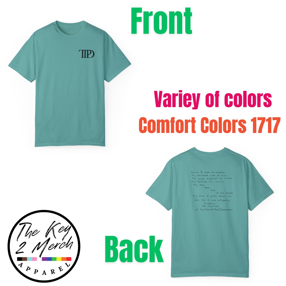 Sincerely the Chairman, TTPD Merch, Comfort Color Shirts, TTPD Album ...