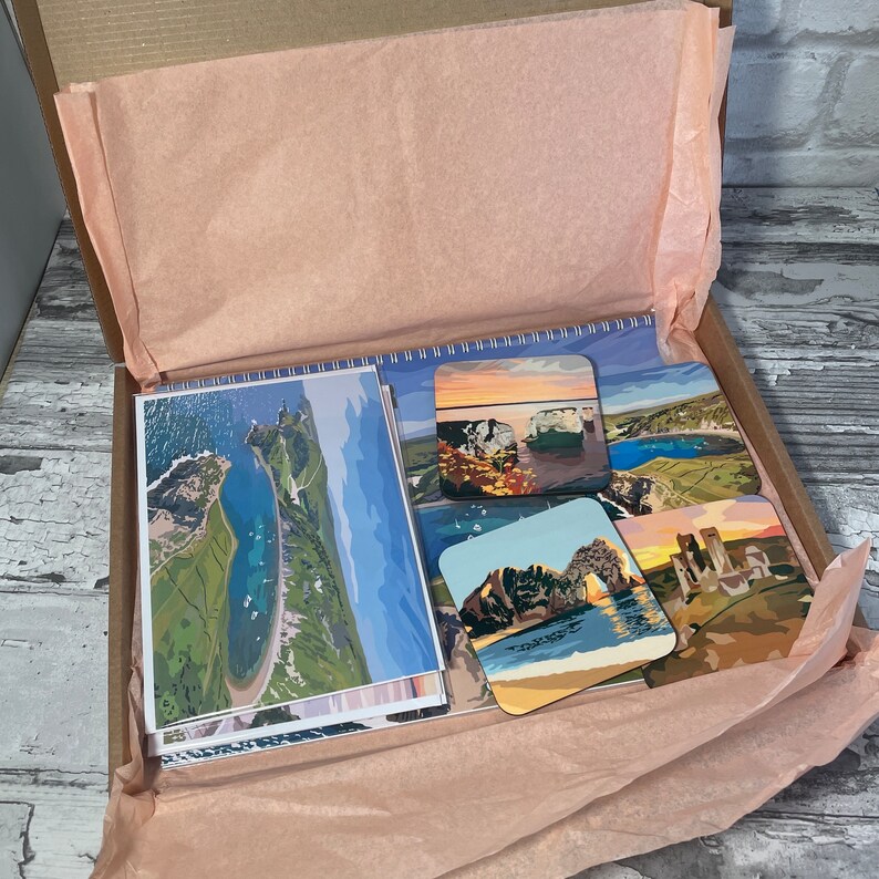 Dorset Gift Set, 2024 Calendar, Note Cards, Coasters, Dorset Landscapes ...