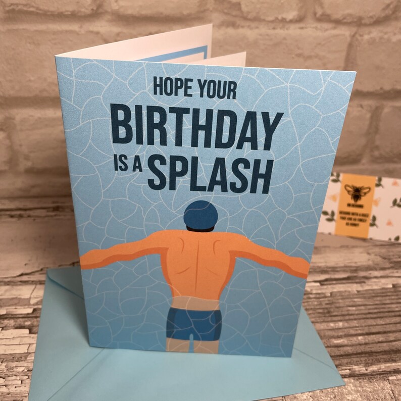 Swimming Birthday Card, Diving, Swimmer, Personalise - Etsy