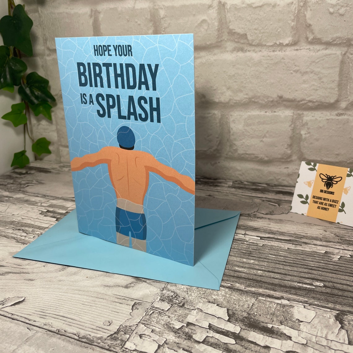 Swimming Birthday Card, Diving, Swimmer, Personalise - Etsy