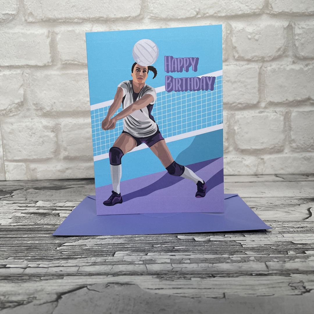 Volleyball Birthday Card, for Her, Special, Personalise With Name, Age ...