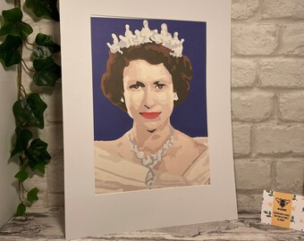 Queen Elizabeth Portrait Print - Etsy