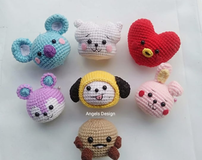 Set of 7 BT21 Koya RJ Shooky Mang Chimmy Tata Cooky 3D Perler Bead ...