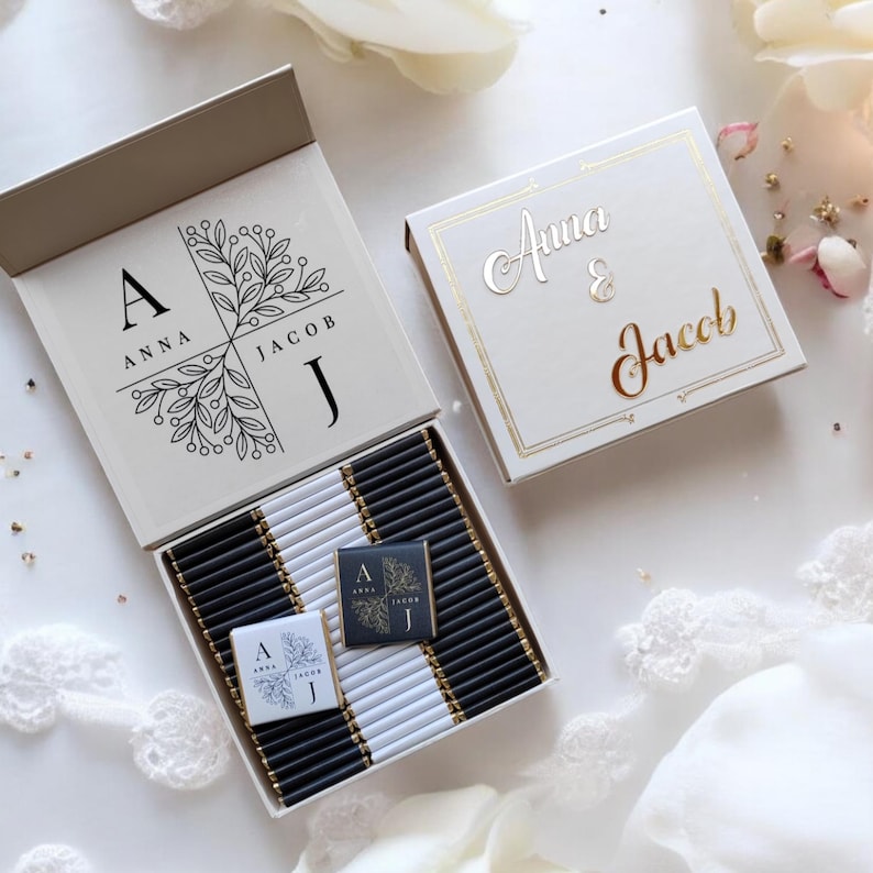 50, 100 Wedding Chocolates, Wedding Favors, Customized Chocolate ...